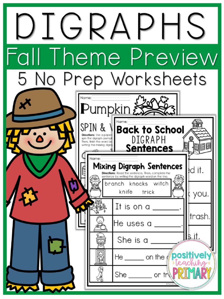 DigraphsFallWorksheetsSample 1 | PDF