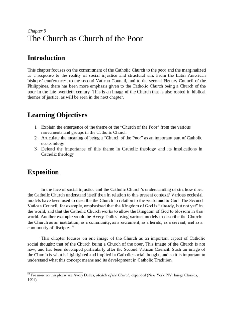ReEd 4 Chapter 3b The Church As Church of The Poor Notes | PDF ...