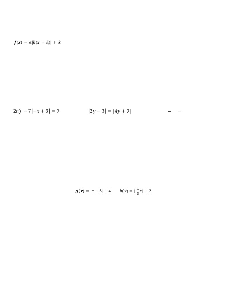 Unit 2 Adv Review Absolute Value | PDF | Function (Mathematics) | Equations