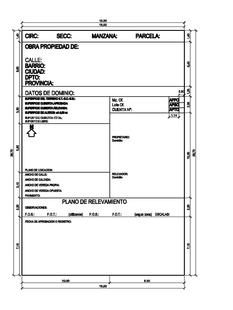 Ord.8548 CODIGO de EDIFICACION Anexo II 5 Caratula Relevamiento Simple | PDF