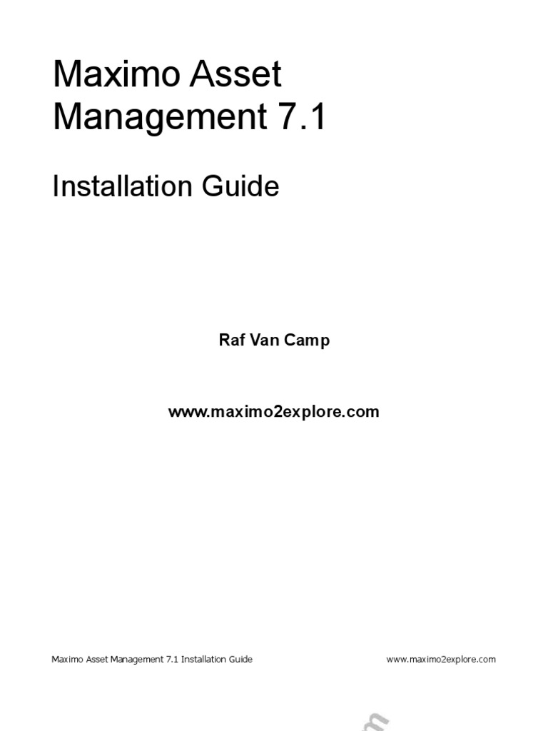 002 - Maximo 71 Installation Guide | PDF | Installation (Computer ...