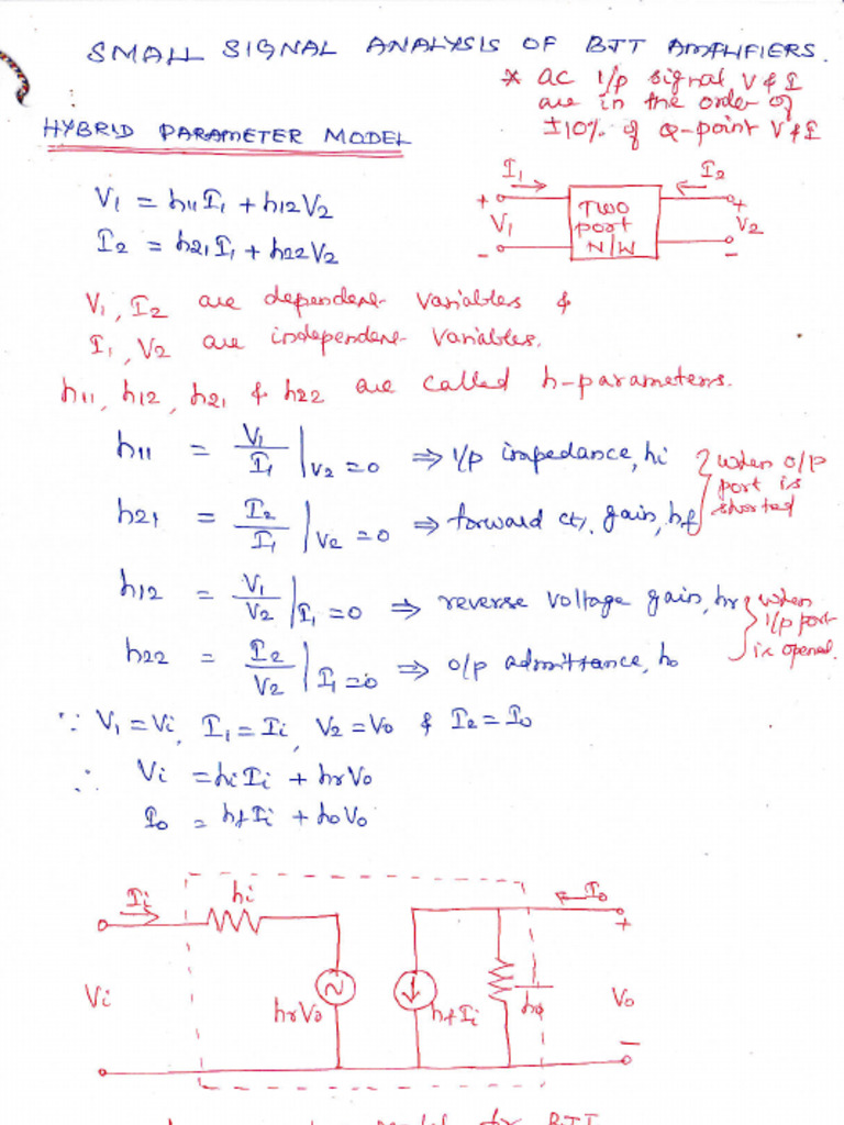 Small Signal Analysis of BJT & FET | PDF
