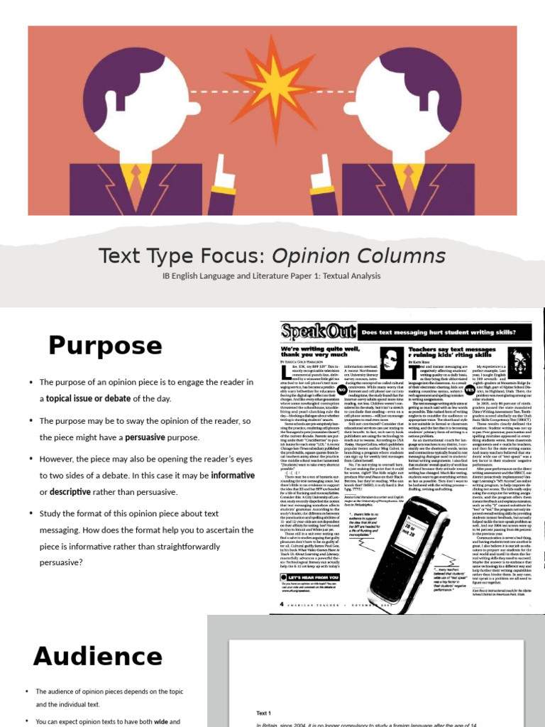 Paper 1 Opinion Pieces | PDF | Human Communication | Communication