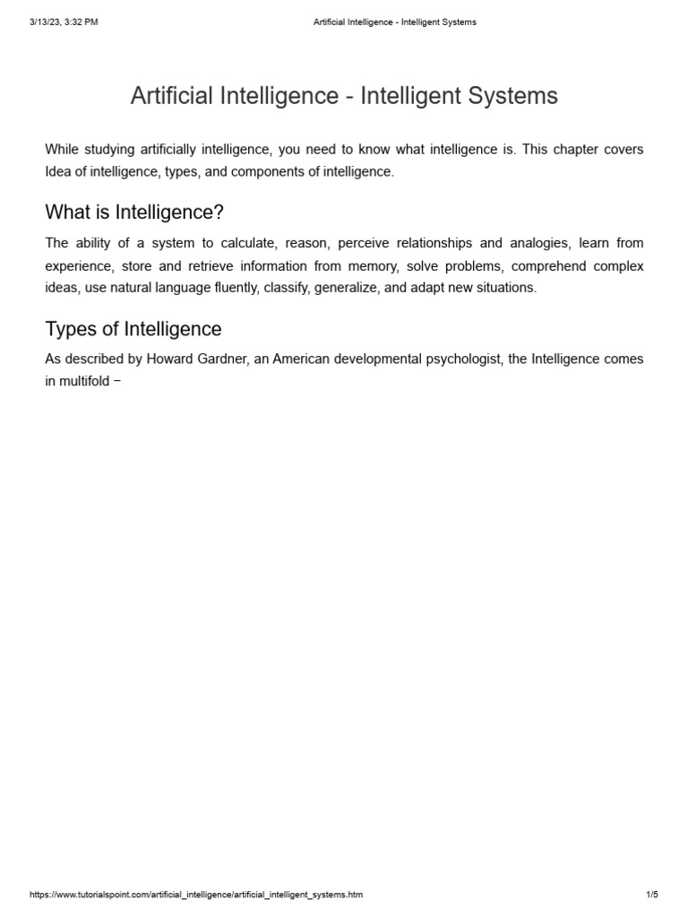 Understanding Artificial Intelligence Types | PDF | Perception ...