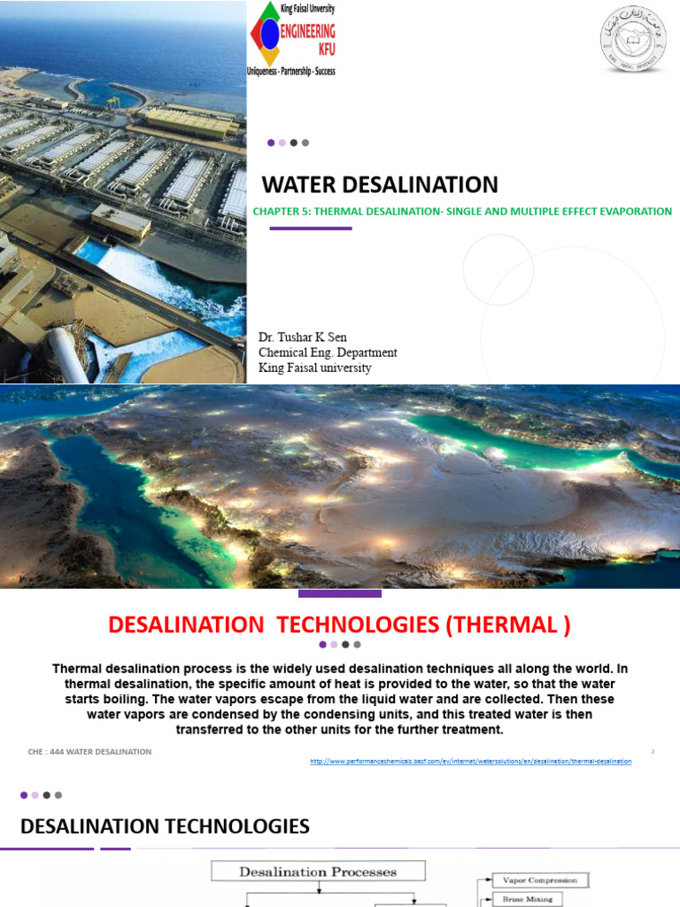 Lecture 5 Thermal Desalination Vapor Compression Evaporation | PDF ...