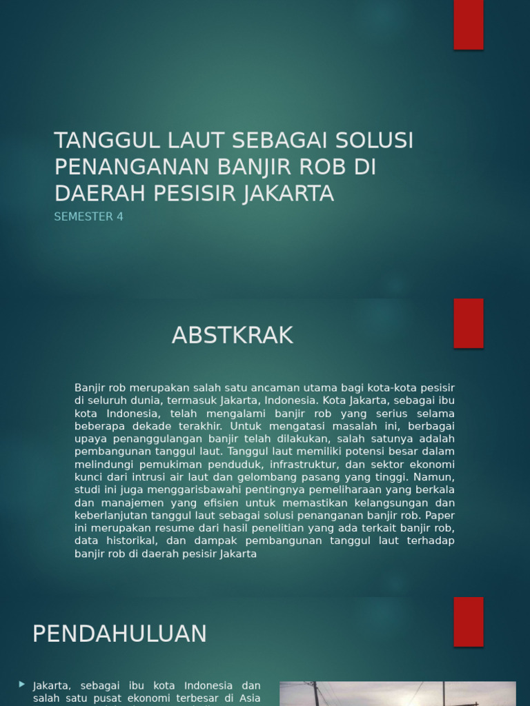 Tanggul Laut Sebagai Solusi Penanganan Banjir Rob | PDF