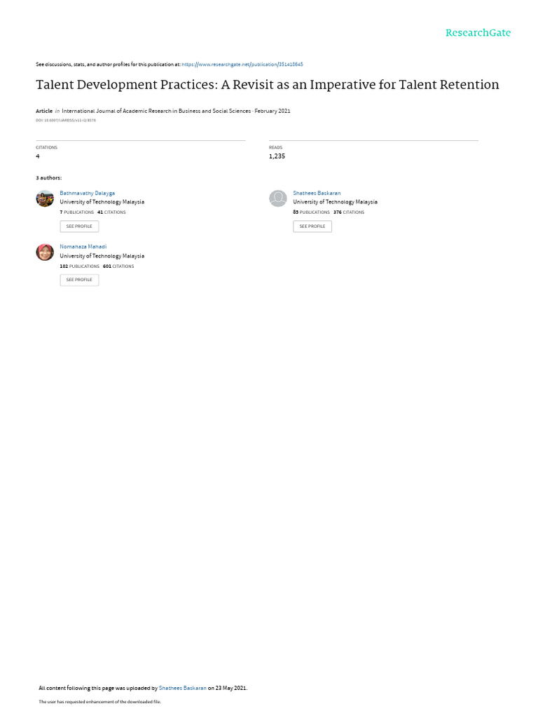 Talent Development Practices A Revisit As An Imperative For Talent ...