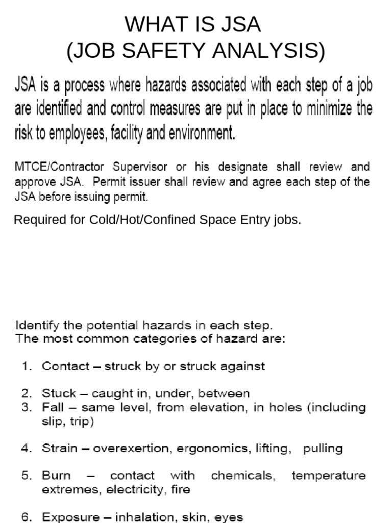 Job Safety Analysis for OSHA 30h Compliance | PDF