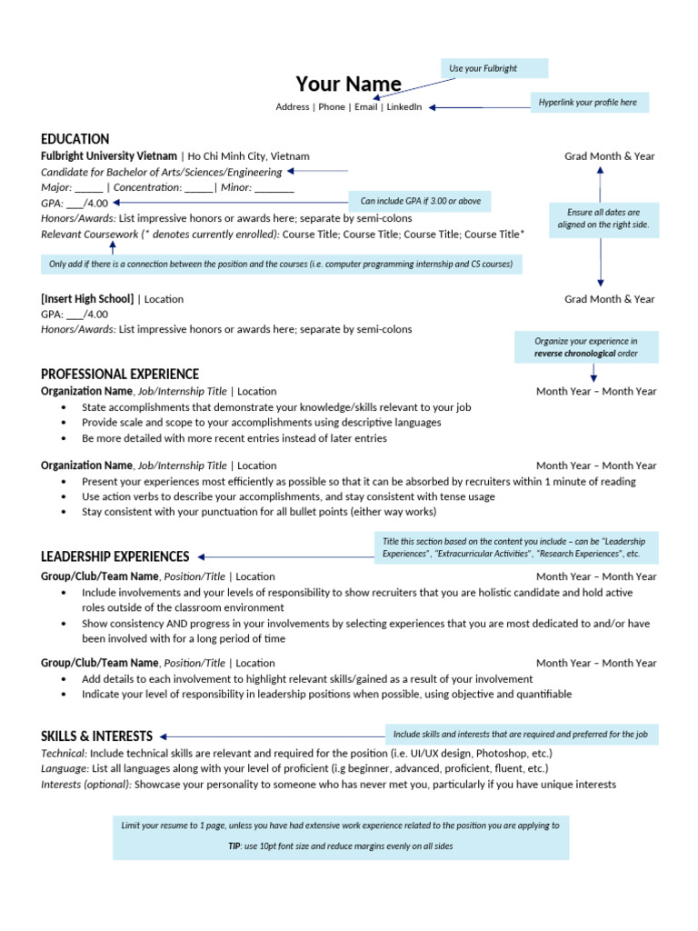 Fulbright Resume Template | PDF | Résumé | Linguistics