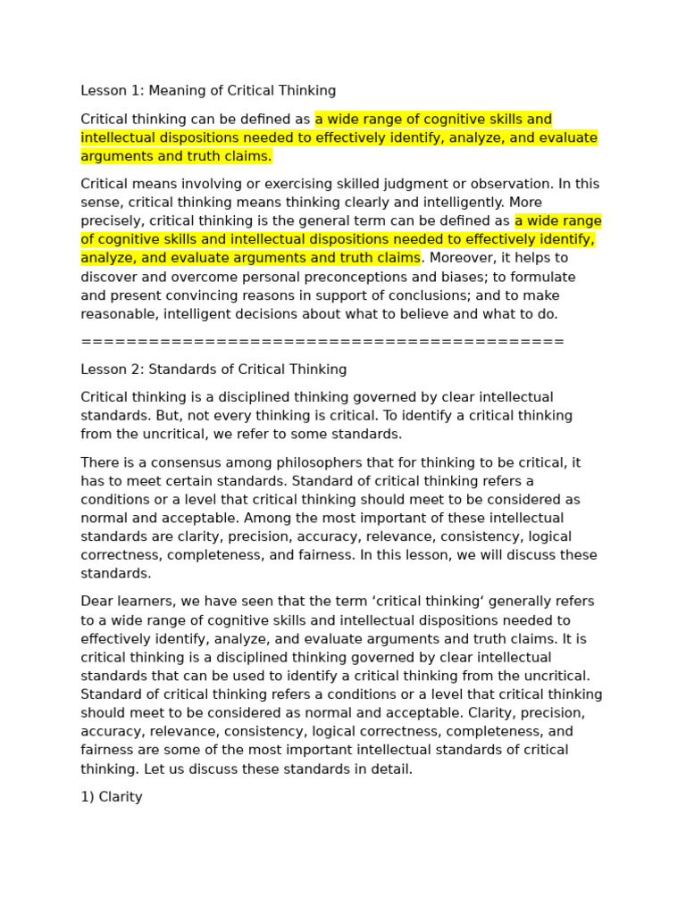 Logic and Critical Thinking | PDF | Critical Thinking | Argument