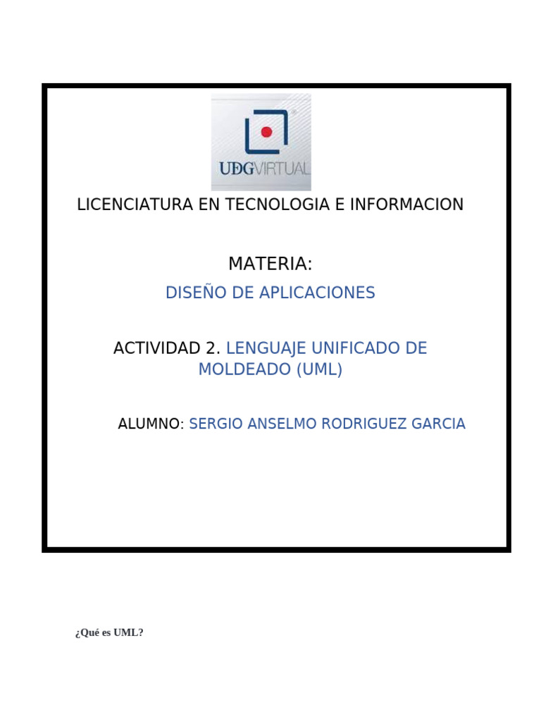 LENGUAJE UNIFICADO DE MOLDEADO | PDF | Lenguaje de modelado unificado | Informática