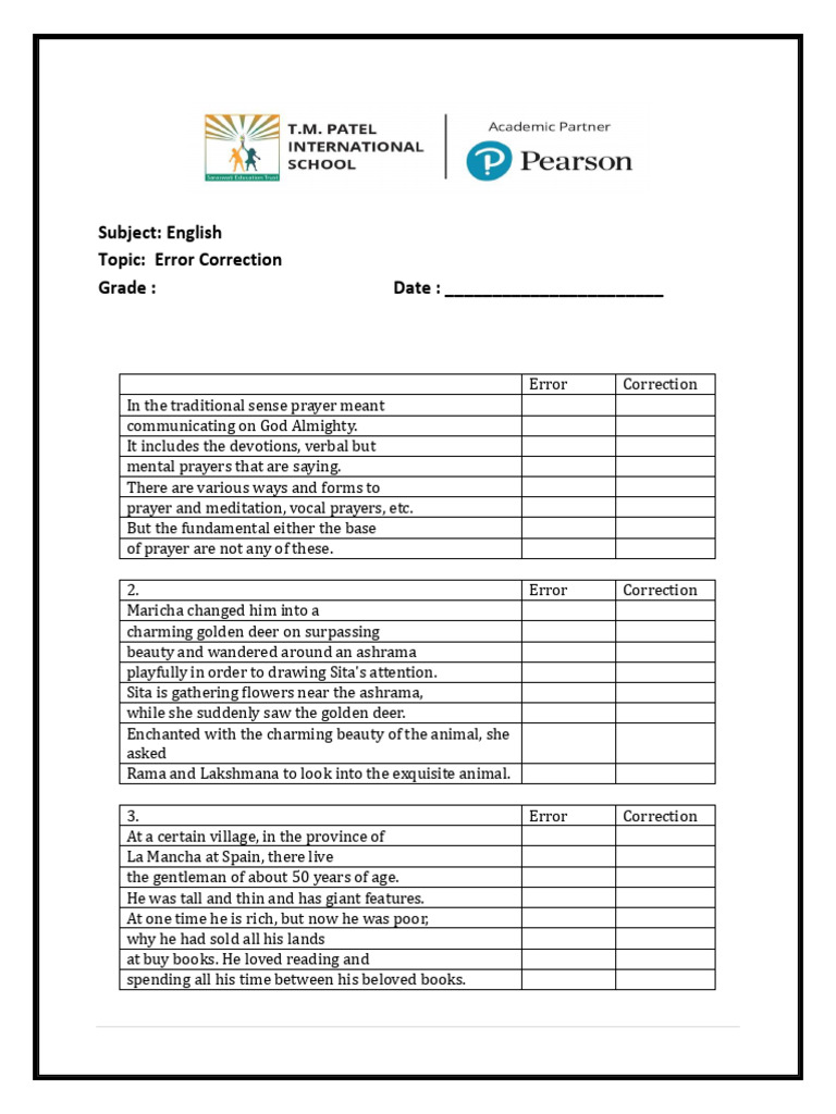 Error Correction TM | PDF