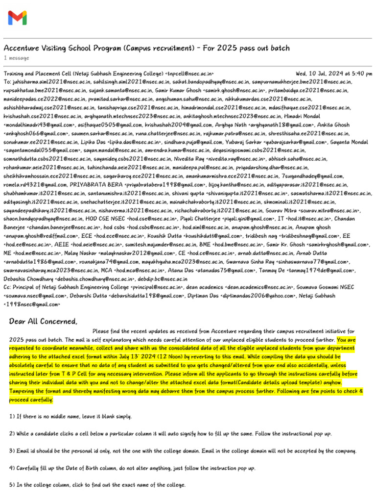 Gmail - Accenture Visiting School Program (Campus Recruitment) - For 2025 Pass Out Batch | PDF ...