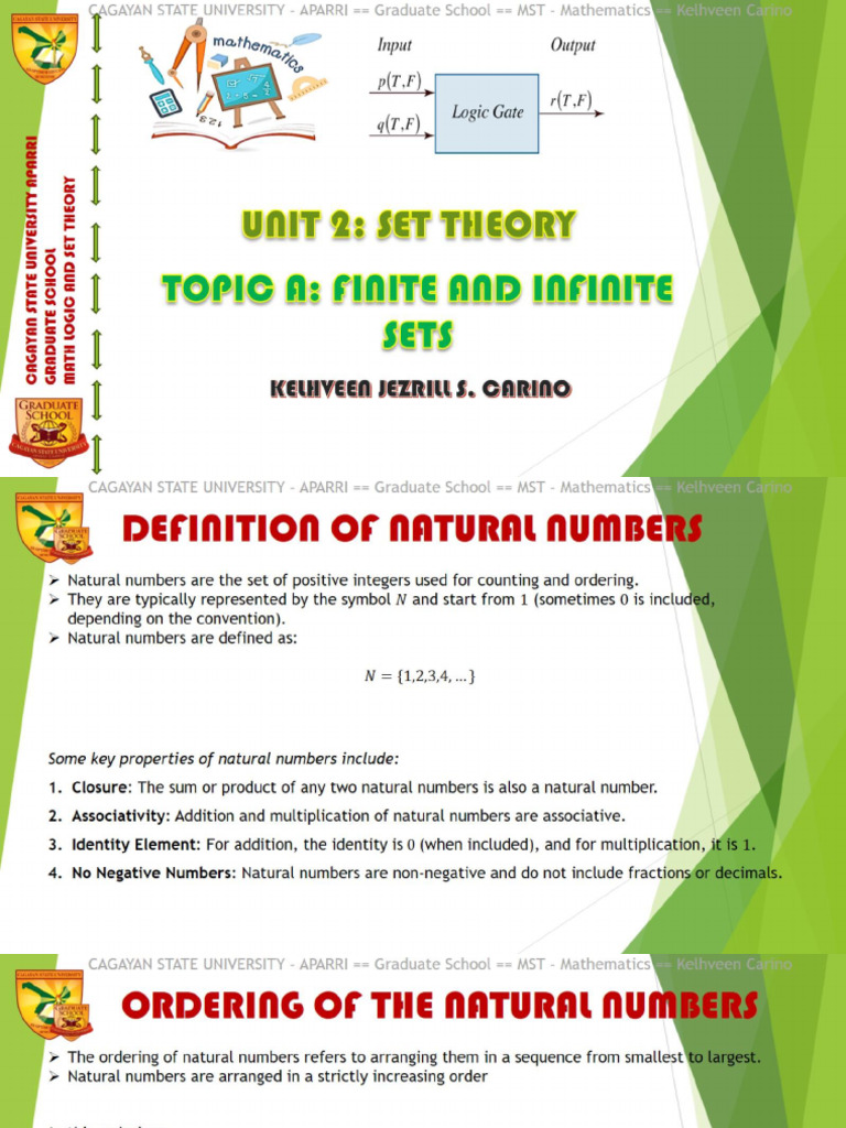 Unit 2 -Topic b -Finite and Infinite Sets | PDF