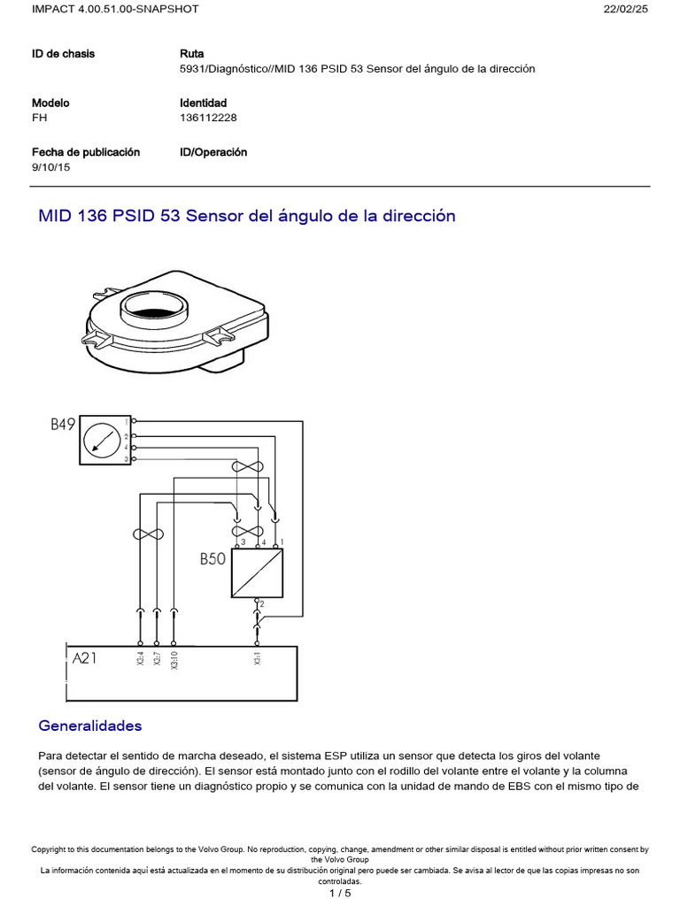 MID 136 PSID 53 Sensor Del Ángulo de La Dirección | PDF