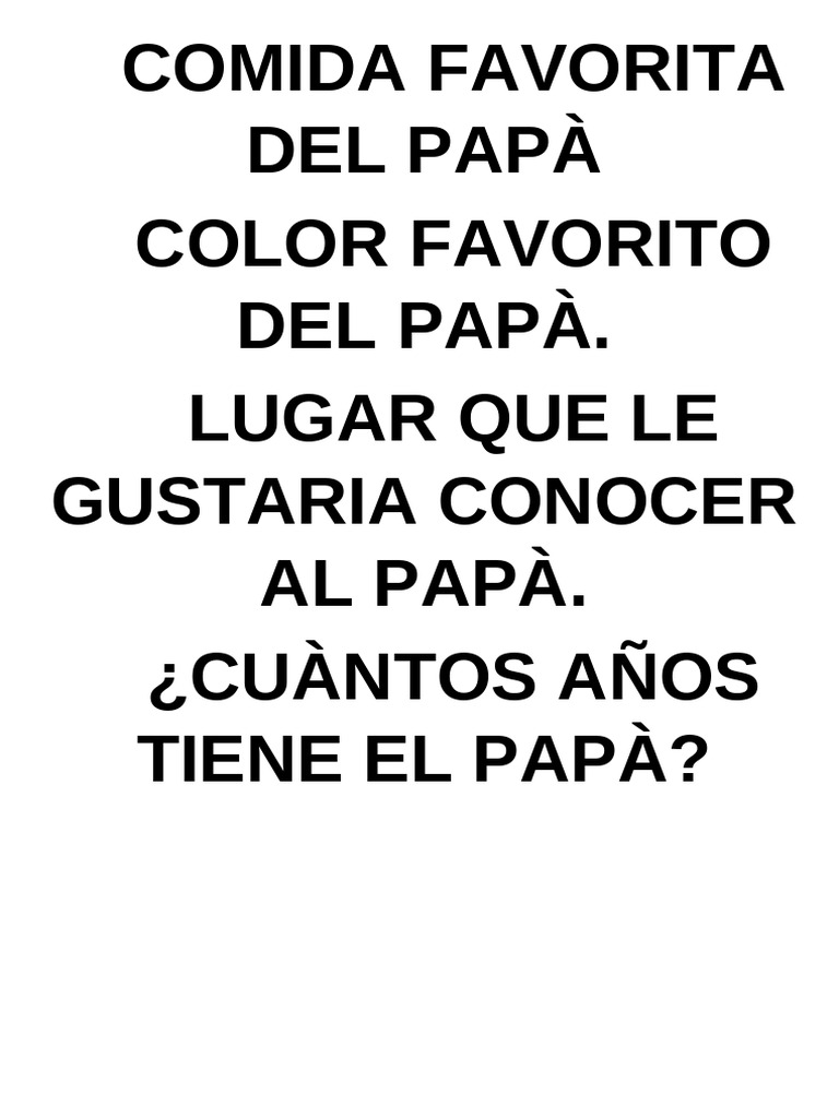Comida Favorita Del Papà | PDF