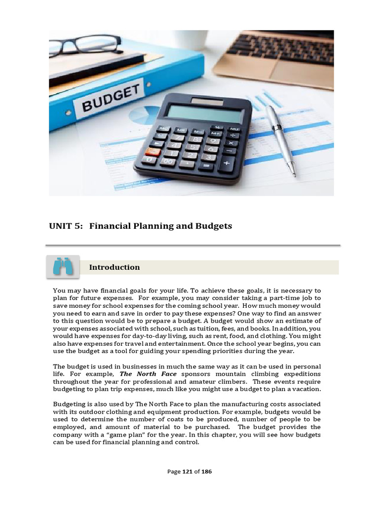 #UNIT 5-Financial Planning & Budgets | PDF | Cost Of Goods Sold | Budget