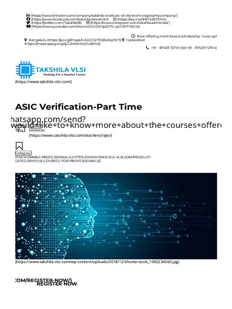 ASIC Verification Part Time Training in Bangalore | PDF | Hardware Description Language | Logic ...