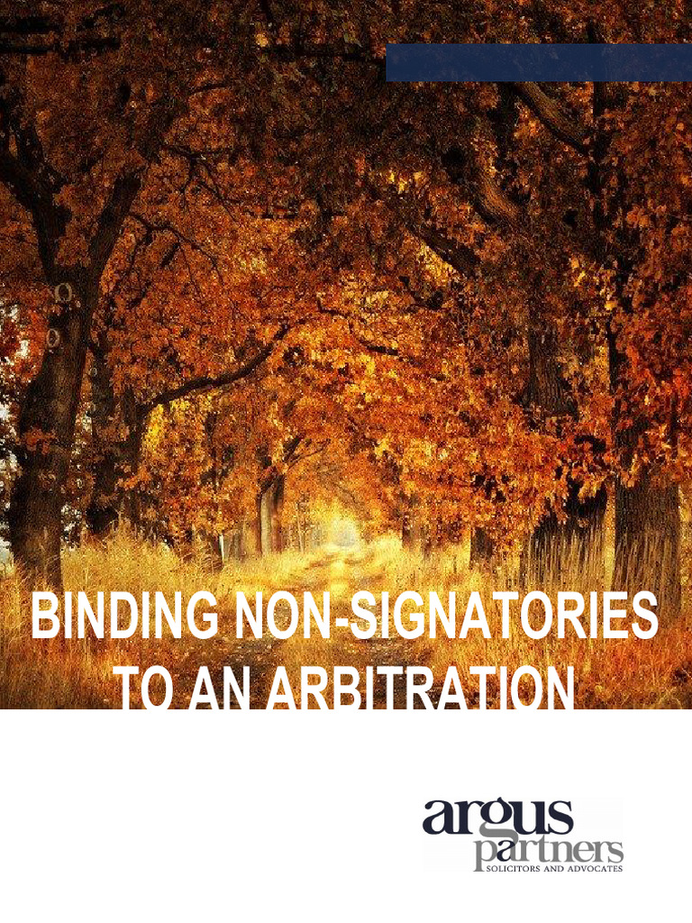 Binding Non-Signatories To An Arbitration - Charting The Shifting Paradigms | PDF | Arbitration ...