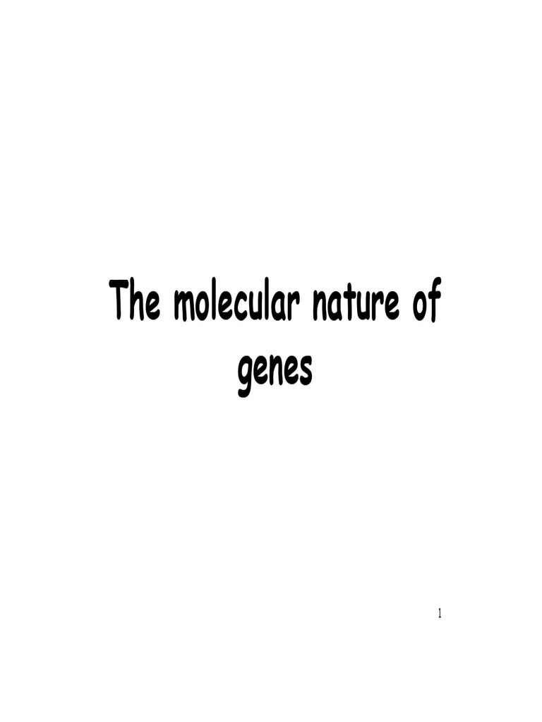 Molecular Nature of DNA and Genes | PDF | Nucleotides | Dna