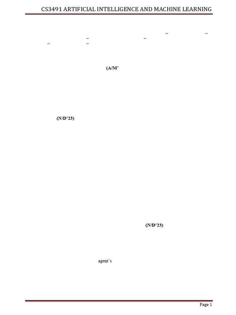 Cs3491 Aiml Q&A Material | PDF | Bayesian Network | Regression Analysis