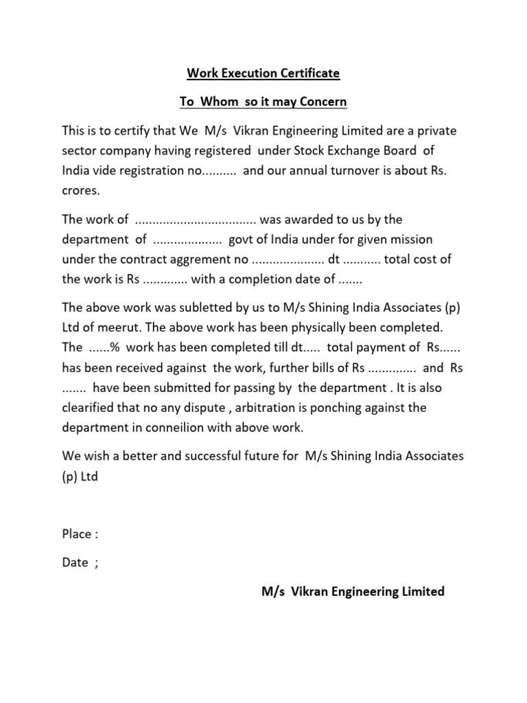 Certificate For Oht | PDF