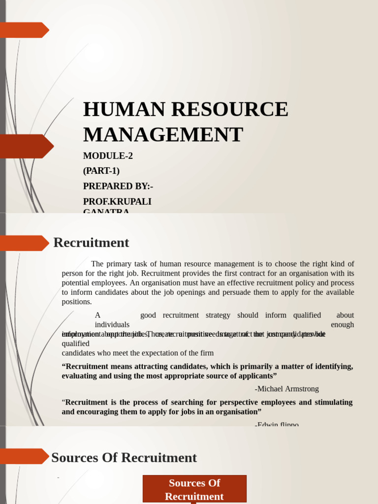 HRM MODULE 2 PART 1 | PDF | Recruitment | Labour Economics