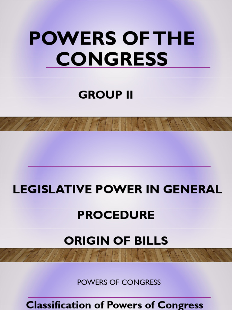 Power of Congress | PDF | Bill (Law) | American Government