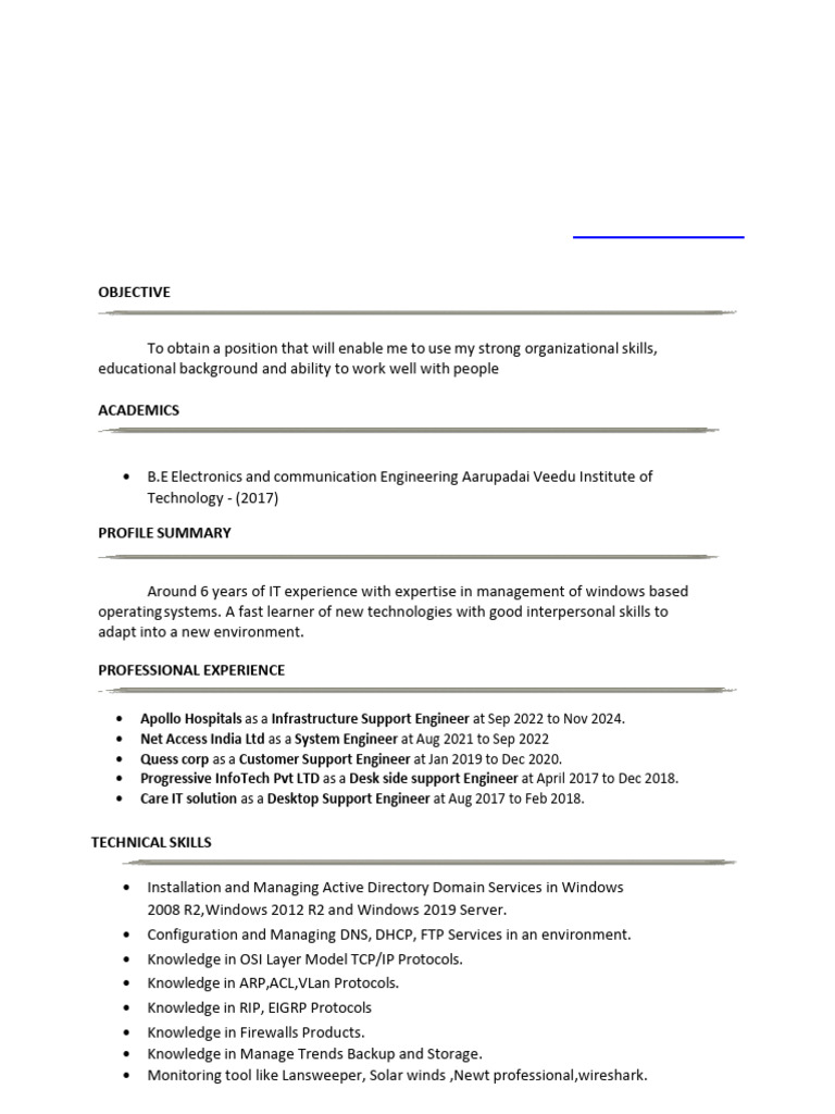 GOPALKRISHNAN (7y - 0m) - System Admin | PDF | Computer Network | Active Directory