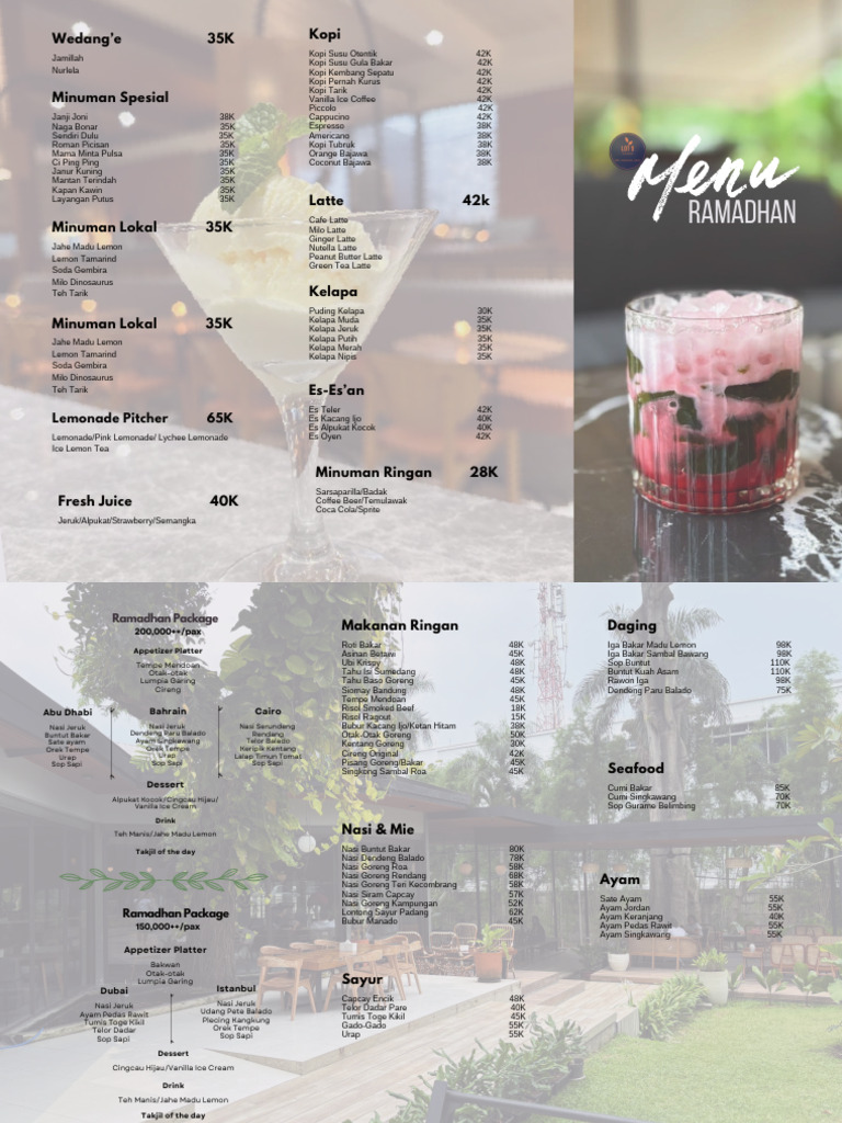 Menu Lot 9 Cafe & Restaurant Bandung | PDF