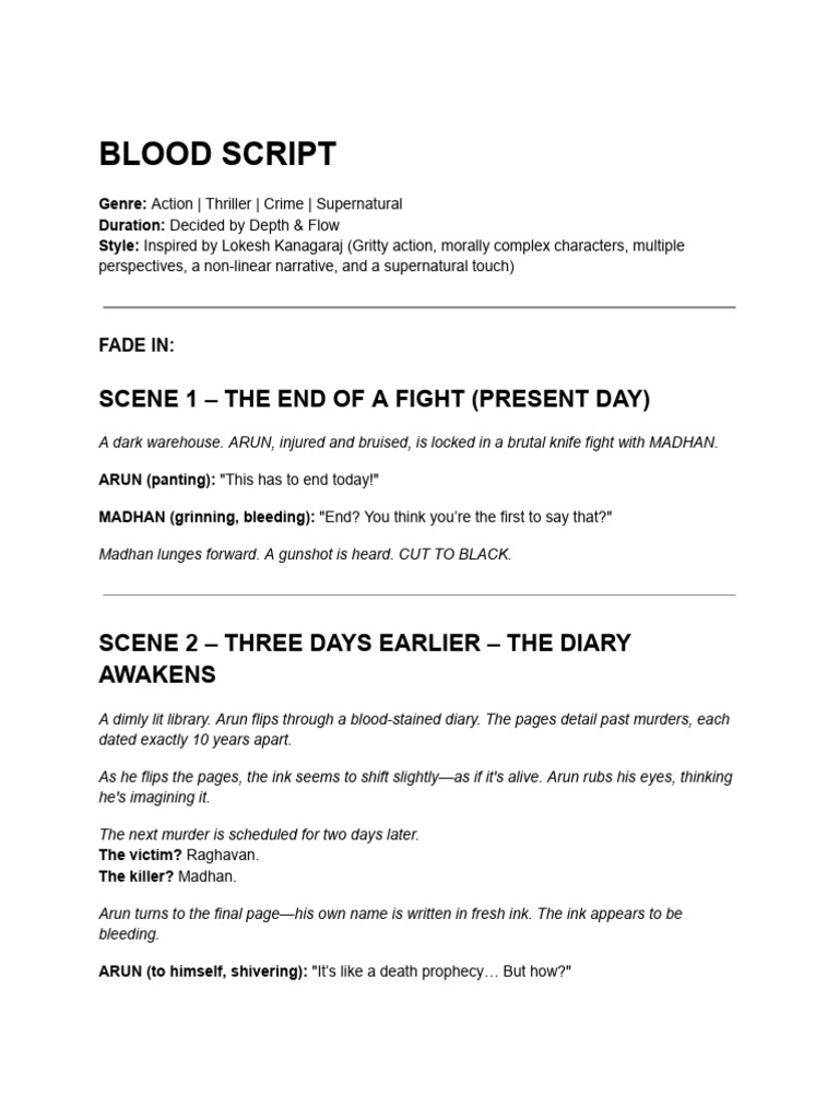 Blood Script | PDF