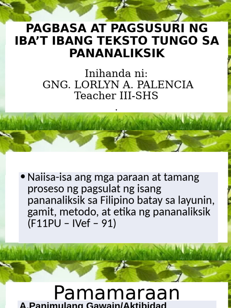 Cot 4th Quarter | PDF