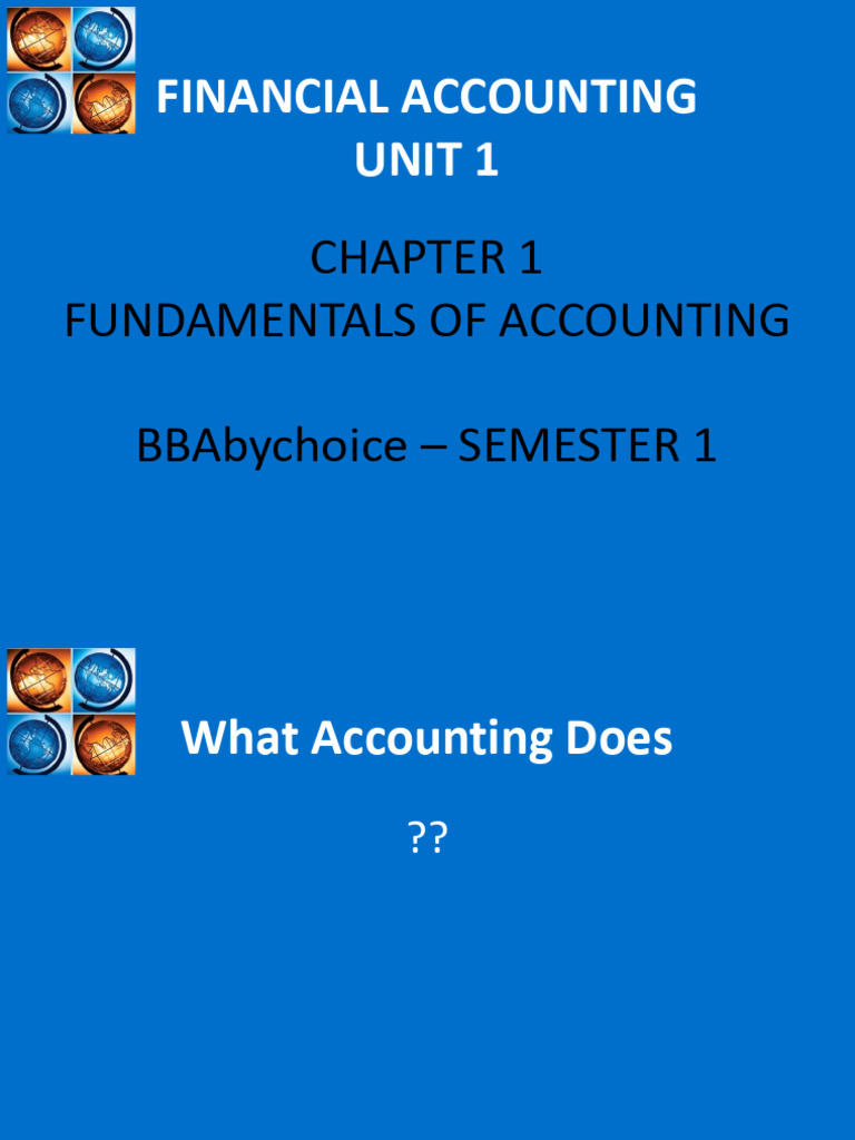 Chapter 1 Fundamentals of Accounting by Prof. Priyanka Pradhan | PDF ...