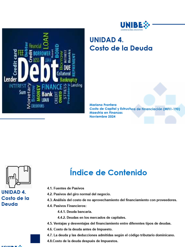 4.costo de La Deuda | PDF | Bancos | Deuda