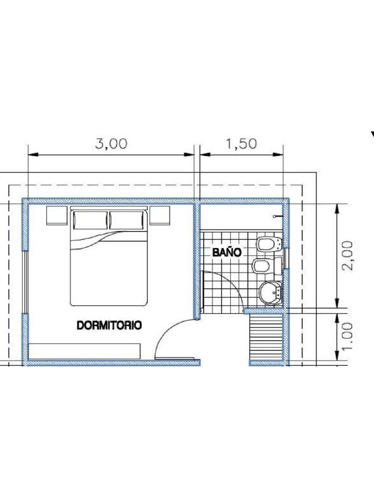 Plano de Un Cuarto Con Baño | PDF