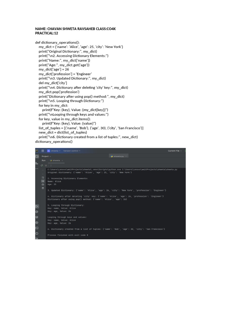 PYHTON 12TH PRAC SHWETA | PDF