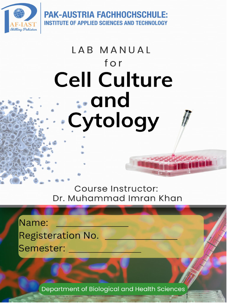 Cell Culture and Cytology Lap Manual | PDF | Histopathology | Cell Culture
