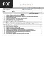 Duty Manager Report | PDF
