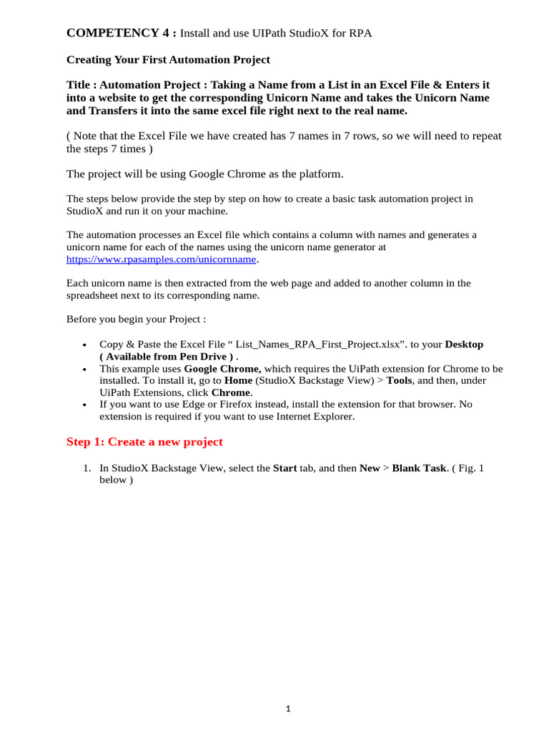 Introduction UIPathStudioX Practical 3 Excel | PDF | Microsoft Excel | Button (Computing)