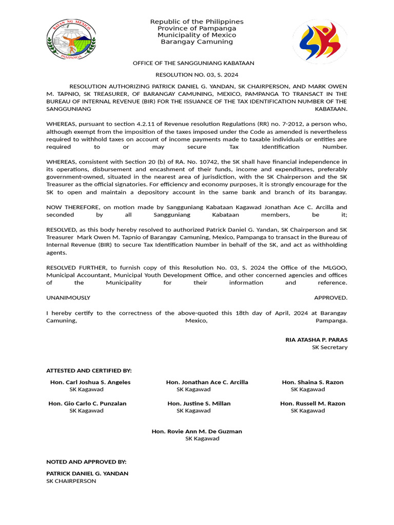 Board Resolution Template | PDF | Taxes | Economies