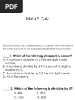 Grade 5 Math Quiz Bee Questions | PDF