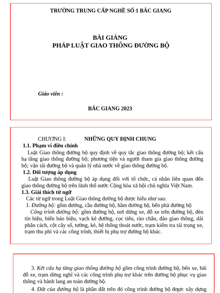 Bai Giang Luat GT | PDF