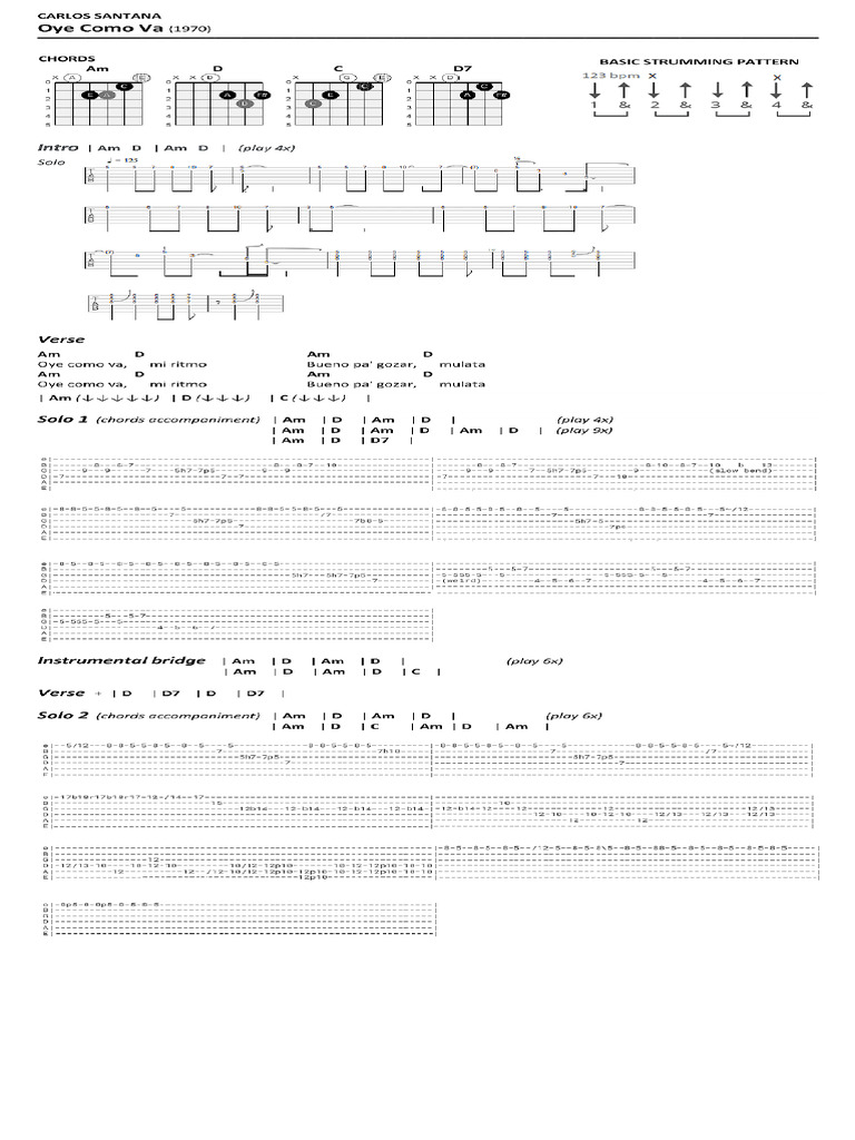 Santana - Oye Como Va | PDF