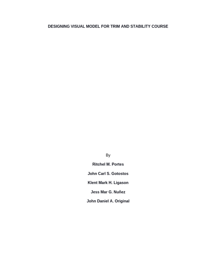 Visual Model for Ship Stability Course | PDF | Buoyancy | Ships