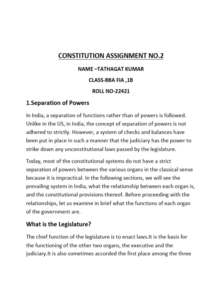 Constitution Assignment No | PDF | Rule Of Law | Socialism