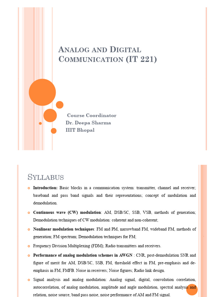 Lecture Notes Of Analog Modulation Pdf Frequency Modulation Detector Radio