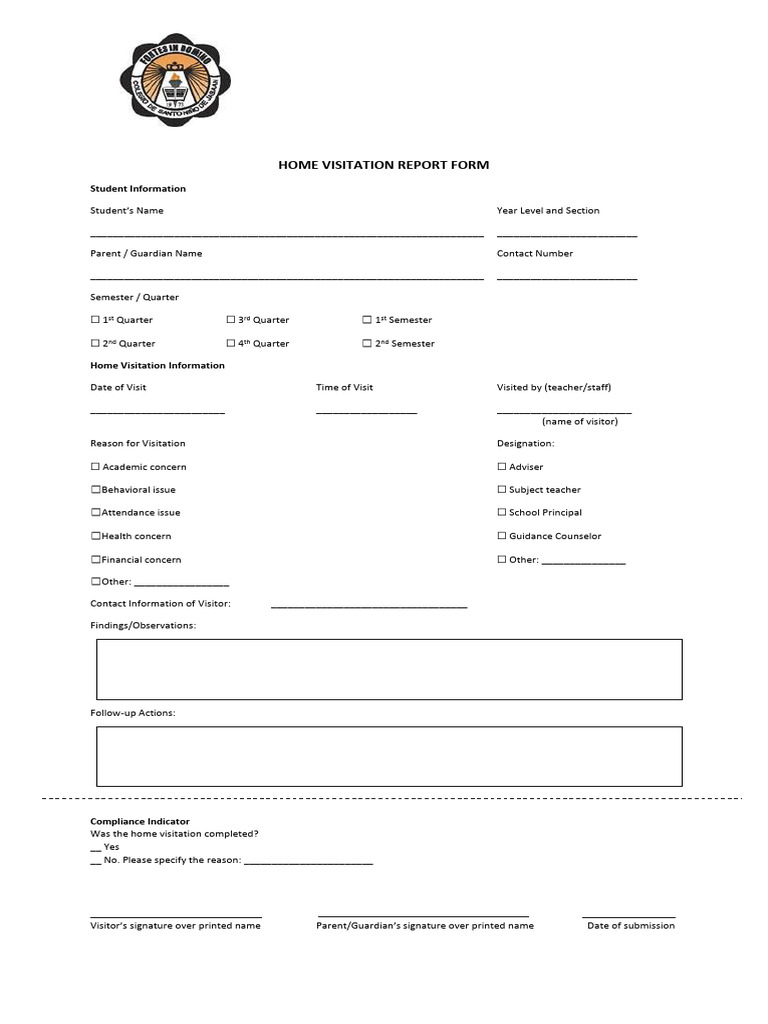 Home Visitation Report Form | PDF