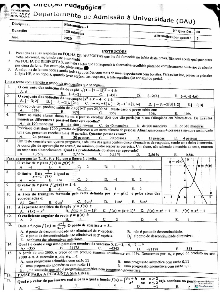 UEM-Matematica-2020(1) | PDF