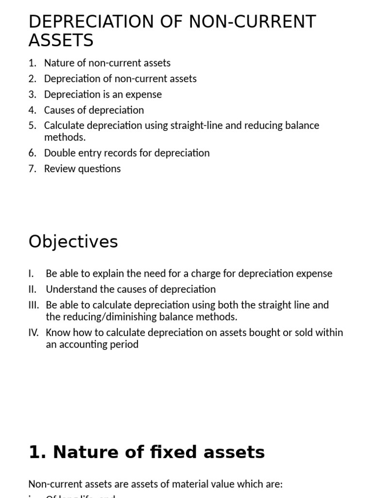 Understanding Non-Current Asset Depreciation | PDF | Depreciation ...