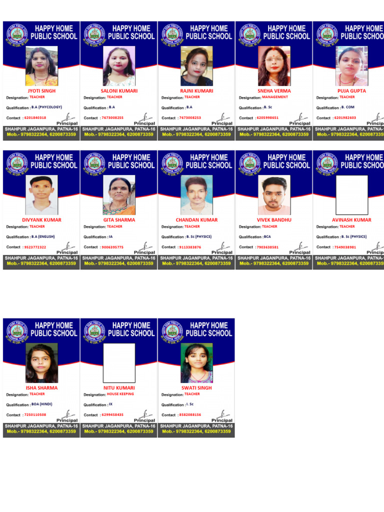 Teacher Id Card Pdf